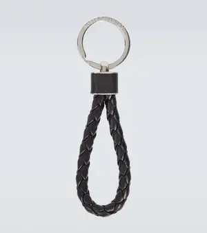 Bottega Veneta Leather Keychain - Black
