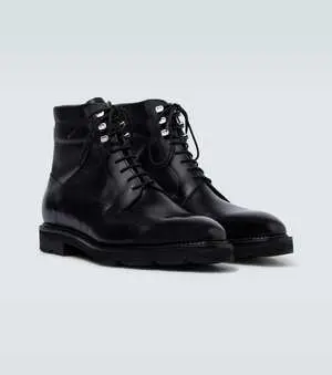 John Lobb Alder Leather Lace-up Boots - Black