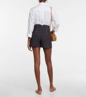 Veronica Beard Alicia High-rise Linen Shorts