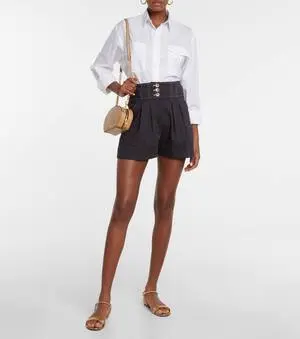Veronica Beard Alicia High-rise Linen Shorts