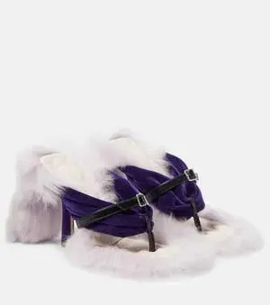 Burberry Shearling-trimmed Sandals