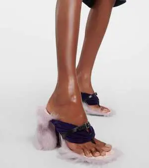 Burberry Shearling-trimmed Sandals