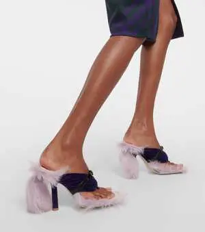 Burberry Shearling-trimmed Sandals