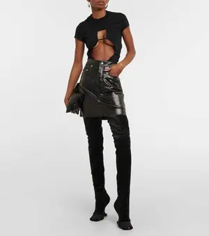 Rick Owens Cantilever Velvet Over-the-knee Boots - Black