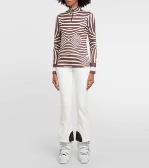 Bogner Beline Zebra-print Quarter Zip Sweater