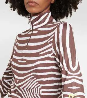 Bogner Beline Zebra-print Quarter Zip Sweater