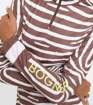 Bogner Beline Zebra-print Quarter Zip Sweater