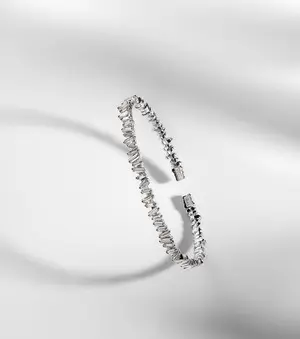 SUZANNE KALAN 18kt White Gold Diamond Bangle - Metallic