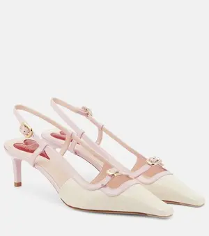 ROGER VIVIER Viv’ Canard Leather Slingback Pumps