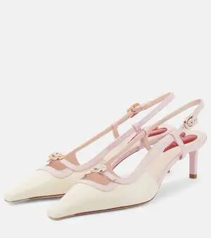 ROGER VIVIER Viv’ Canard Leather Slingback Pumps