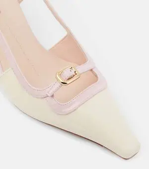 ROGER VIVIER Viv’ Canard Leather Slingback Pumps