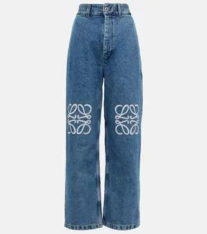 Loewe Anagram High-rise Wide-leg Jeans