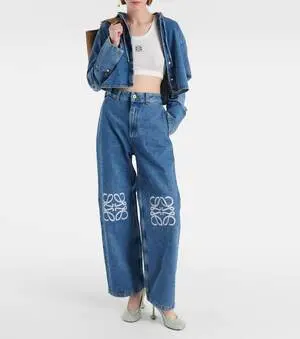 Loewe Anagram High-rise Wide-leg Jeans