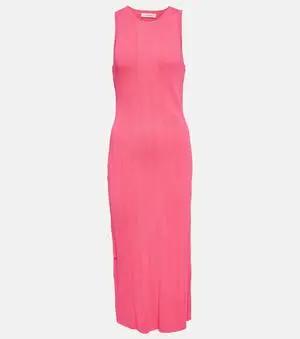 FRAME Ribbed-knit Midi Dress