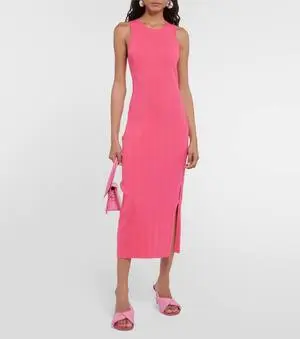 FRAME Ribbed-knit Midi Dress