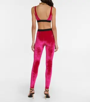 TOM FORD Logo Velvet Leggings