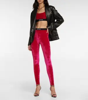 TOM FORD Logo Velvet Leggings