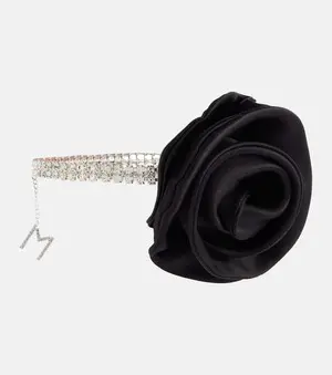 Magda Butrym Floral-applique Crystal-embellished Choker - Silver
