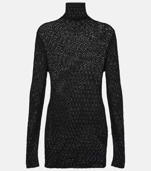 TOTEME Crochet Turtleneck Top