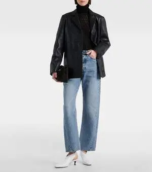 TOTEME Crochet Turtleneck Top