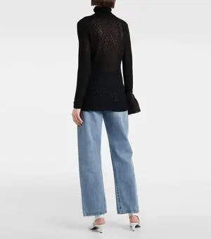 TOTEME Crochet Turtleneck Top