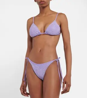SELF-PORTRAIT Embellished Bikini Top