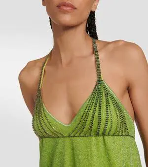 Oseree Embellished Chain Bra
