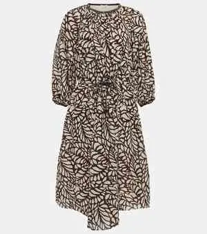 Brunello Cucinelli Printed Cotton-blend Midi Dress