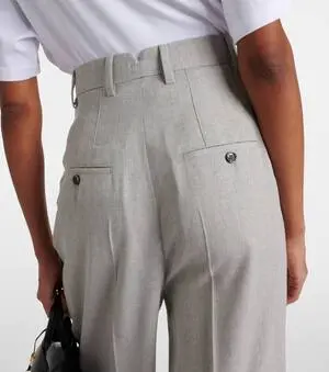 AMI Paris High-rise Wide-leg Wool Pants