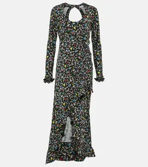 Rabanne Printed Wrap Midi Dress