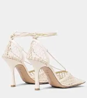 Bottega Veneta Stretch Leather-trimmed Mesh Pumps