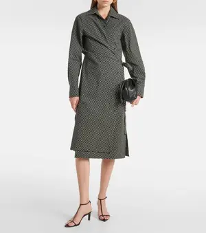 Proenza Schouler White Label Lane Checked Cotton Wrap Dress