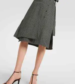 Proenza Schouler White Label Lane Checked Cotton Wrap Dress