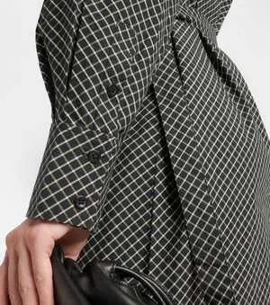 Proenza Schouler White Label Lane Checked Cotton Wrap Dress
