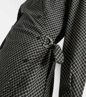 Proenza Schouler White Label Lane Checked Cotton Wrap Dress