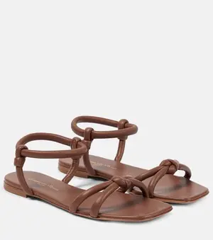 GIANVITO ROSSI Juno Leather Sandals - Brown