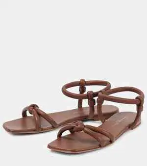 GIANVITO ROSSI Juno Leather Sandals - Brown