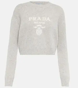 Prada Virgin Wool And Cashmere Cropped Sweater