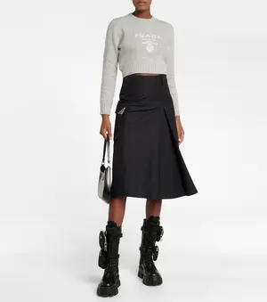 Prada Virgin Wool And Cashmere Cropped Sweater