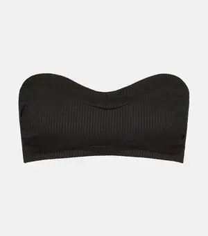 ALEXANDRA MIRO Tara Bandeau Bikini Top In Ivory Glow - Black