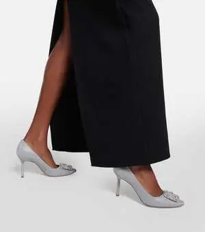 Manolo Blahnik Hangisi 90 Embellished Glitter Pumps
