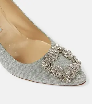 Manolo Blahnik Hangisi 90 Embellished Glitter Pumps