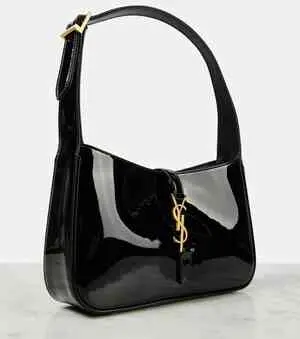 Saint Laurent Le 5 A 7 Patent Leather Shoulder Bag - Black