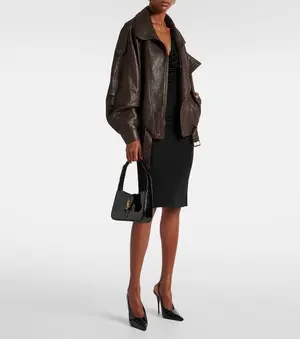 Saint Laurent Le 5 A 7 Patent Leather Shoulder Bag - Black