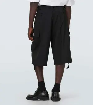 Kenzo Virgin Wool Cargo Shorts - Black