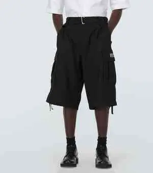 Kenzo Virgin Wool Cargo Shorts - Black