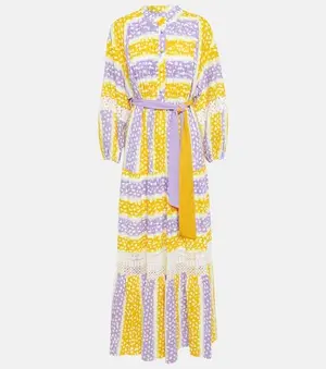 Diane Von Furstenberg Embroidered Cotton Maxi Dress - Yellow