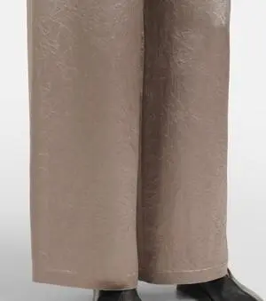 Max Mara Accanto Satin Wide-leg Pants - Grey