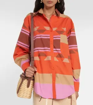 Johanna Ortiz Ruched Cotton Shirt