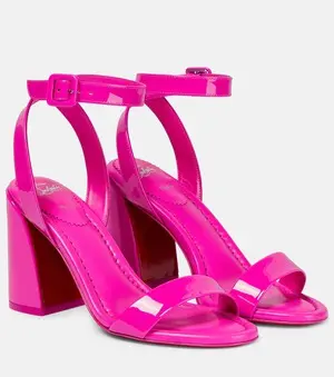 CHRISTIAN LOUBOUTIN Miss Sabina 85 Patent Leather Sandals - Pink